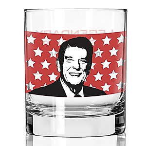 Toasted Tales Legendary Leaders - Ronald Reagan 11 oz Whiskey Glass Made in the USA