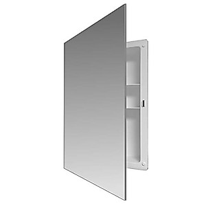 Mirrors and More 16" x 22" Medicine Cabinets for Bathroom with Mirror - Frameless Pencil Edge, Recessed, Modern Home Décor, Polish Edge, Non Adjustable Shelves