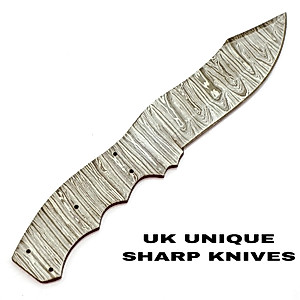 UK UNIQUE SHARP KNIVES Damascus Steel Full Tang Tracker Blank Blade BB-0005 Custom Handmade for Knife Making