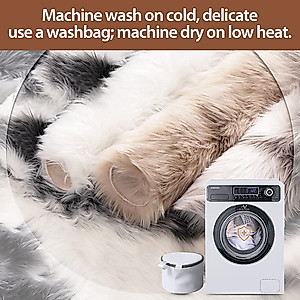 Carvapet Soft Fur Rugs Fake Reindeer Hide Area Rug Fluffy Faux Fur Carpet for Bedroom Floor Mat Home Decorative Throw Rug for Living Room, 4ft x 5ft, Brown