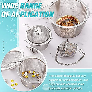 Ultrasonic Cleaner Baskets Ultrasonic Cleaning Solution Ultrasonic Parts Cleaner Jewelry Steam Cleaner Basket Cleaning Small Holder with Lock and Hook Stainless Steel (3 Pieces,1.7, 2.5, 4.3 Inch)