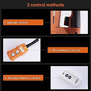 KELELM 3 in 1 Electric Hoist Winch, 1100lbs Portable Power Electric Winch, 1.5KW Winch Crane with Wire and Wireless Remote Control, Overload Protection 25ft Lifting Height for Towing 110V