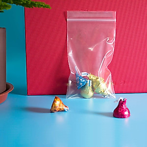 iMailer - 100 Pcs- 3" x 5" Clear Small Zip Bag - Reclosable Zip Plastic Poly Bags 2 Mil with Resealable Lock Seal Zipper for Photo, Jewelry, Bakery, Treats, Party Favors