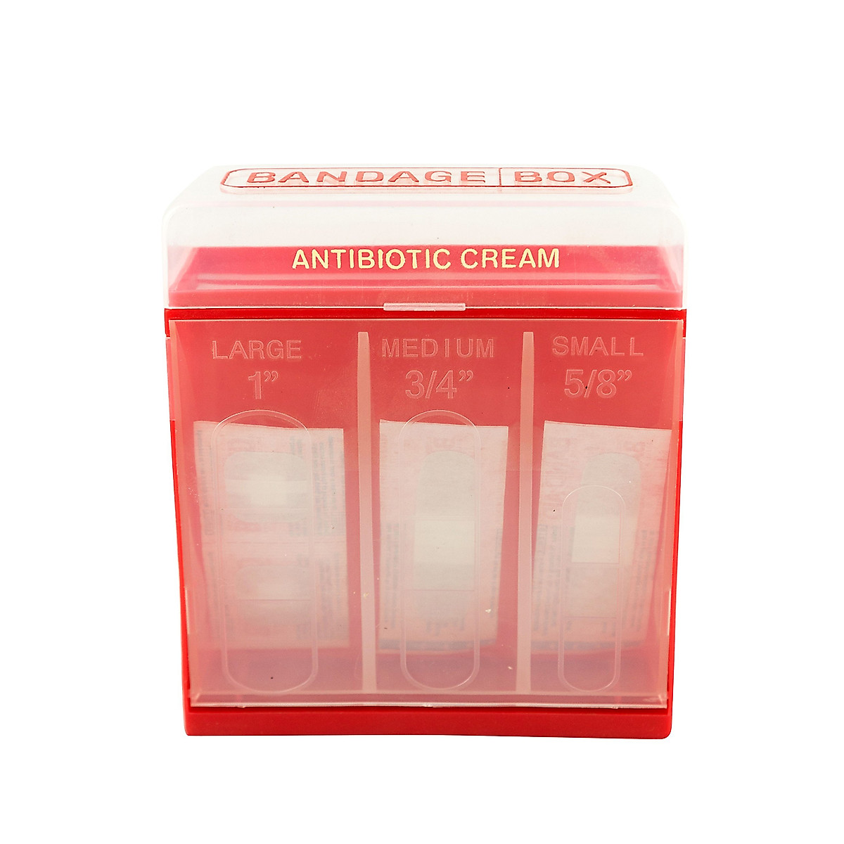Bandage Box Container, Red with White Center