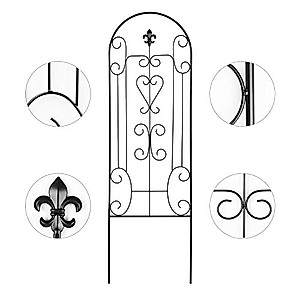 Amagabeli 2 Pack Garden Trellis for Climbing Plants 60" x 18" Black Iron Potted Support Vines Metal Wire Plant Trellis for Climbing Vegetables Flower Patio Roses Cucumbers Clematis Pots Supports GT05