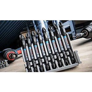 Bosch 2608522324 Screwdriver Bit Set, 8 Pieces, Hex Shaft 0.25 inches (6.35 mm), Groove Shank 0.4 inches (9 mm), PH2 x 25 mm)