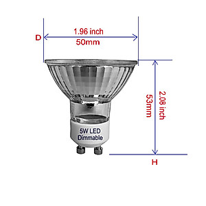 5W GU10 LED Range Hood Light Bulbs,Dimmable,Warm White,Kitchen&Cooking Stove Light,Recessed Track Light,50W Equivalent,Glass Reflector,Waterproof