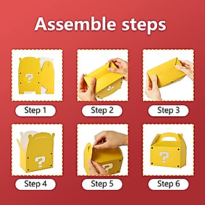 Joyhood Video Game Party Treat Box Compatible With Super M Party - 24 PCS Gift Boxes + 8 Ballon Gifts - Favor Snack Goody Cardboard Bag Gift Giving And Birthday Party Favors Decorations Supplies