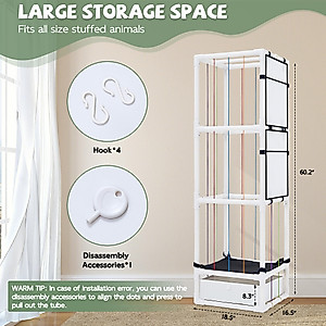 Jootan Stuffed Animal Zoo Storage, (White) ABS Stuffed Animal Holder Plush Storage, Stuffed Animal Cage for Nursery Playroom Bedroom Organize