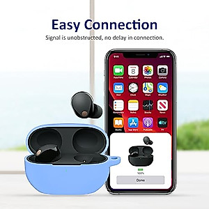 LEFXOMPHY XM5 Case for Sony WF-1000XM5 Earbuds 2023, Soft Blue Silicone Cover Protective Skin Sleeve Glow in Dark