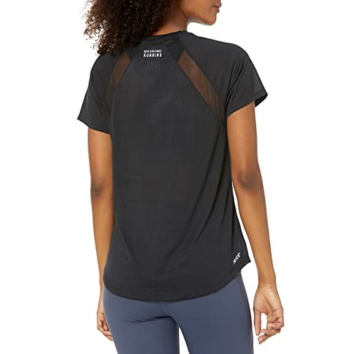 New Balance Women's Impact Run Short Sleeve, Black , X-Small
