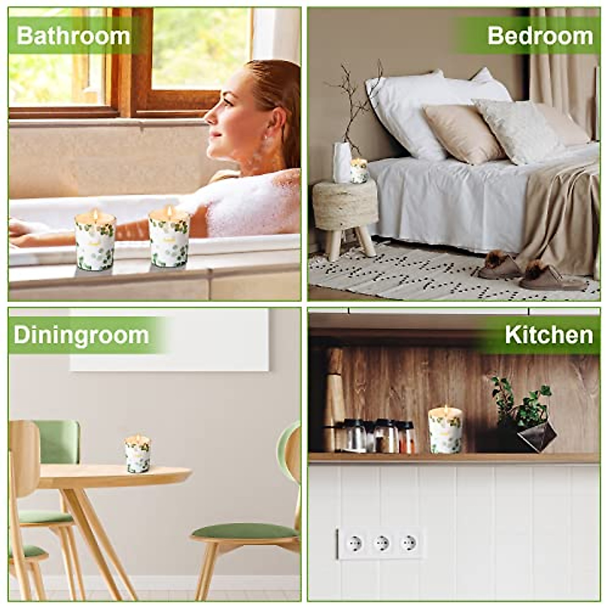 8 Pack Sage Candles for Home Scented, Soy Wax Candle Sage Aromatherapy Candle Fragrance Jar Candles for Cleansing House Negative Energy, Meditation, Smudge