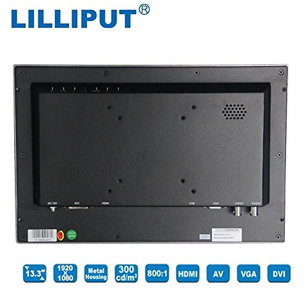 LILLIPUT 13.3 inch LED Displays TK1330-NP/C/T Full HD Industrial Capacitive Touch Monitor with HDMI, VGA, DVI & A/V inputs,