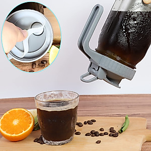 Cold Brew Coffee Maker Mason Jar 2 Quart Iced Coffee Pitcher 64oz With Filter Half Gallon Glass Mason Pitcher Spout Lid With Handle For Fridge Iced Coffee Tea Lemonade Fruit Drinks Container