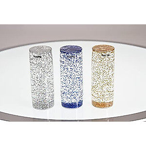 TickiT Sensory Glitter Storm - Set of 3 - Blue, Silver, Gold - Calming Glitter Tubes for Stress and Anxiety Relief - Encourage Focus and Concentration - Special Needs Toy