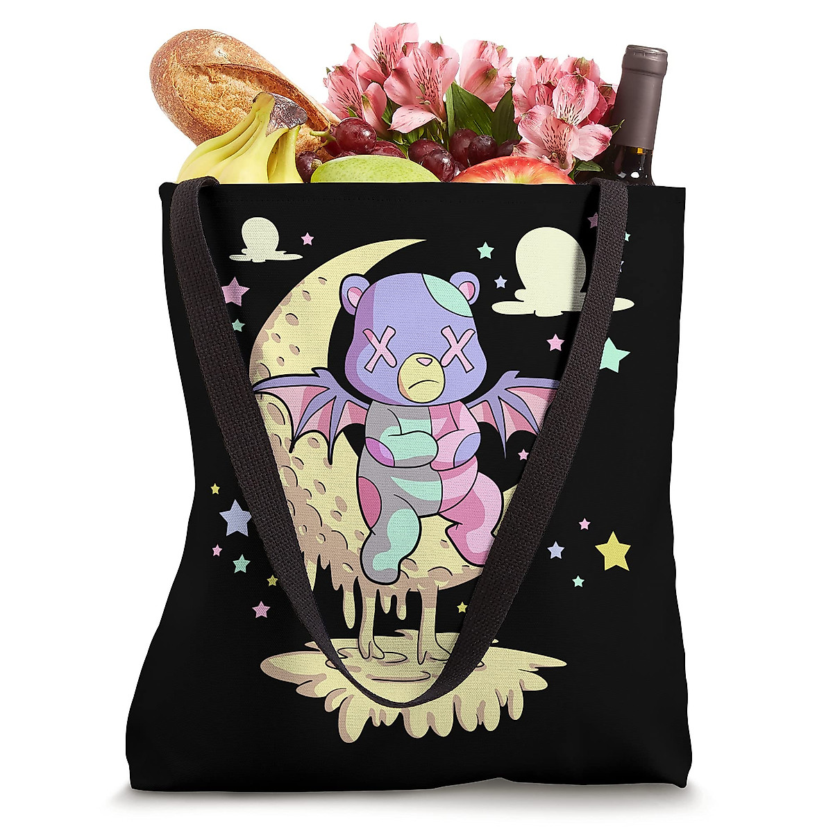 Kawaii Pastel Goth Bear Cute Creepy Bear Tote Bag