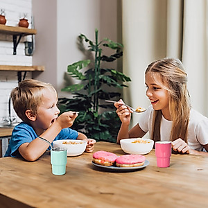 AGH 3 oz Mini Tumbler Shot Glass with Straw and Lid White Stainless Steel Sublimation Tumblers Double Wall Vacuum Insulated Cups, 6 Pack