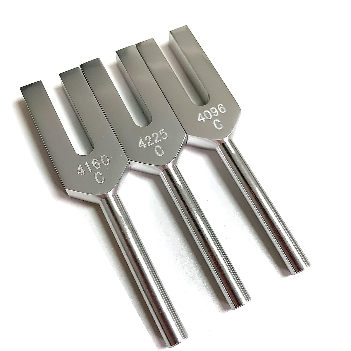 SINYI Angel Tuning Forks Set for Healing - 4096 Hz 4160 Hz 4225 with Wooden Hammers Triker, Velvet storage bag and Cleaning Cloth