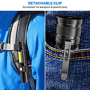 Rechargeable LED Flashlights, Magnetic Flashlight Super Bright Tactical Flashlight with SideLight,USB Rechargeable,Zoomable,Waterproof Best Small Flashlight for Camping, Emergency