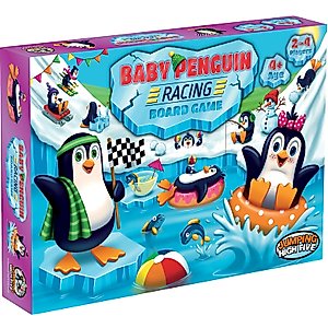 Jumping High Fives Baby Penguin Racing Board Game - Snowy Penguin Race Game for 2-4 Kids Ages 4 and Up, Children Learn New Skills While Sliding Down The Iceberg to Reach The Polar Party