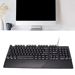 Mechanical Gaming Keyboard, Wired RGB Gaming Keyboard with Ergonomic Wrist Rest, 104 Keys USB Computer Keyboard for Laptop/Desktop/PC (Black)