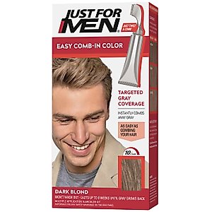 Just For Men Easy Comb-In Color Mens Hair Dye, Easy No Mix Application with Comb Applicator - Dark Blond, A-15, Pack of 1