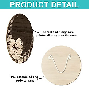 MUCHNEE Personalized Wedding Guest Book Alternative, Customized Decoration Idea for Weddings Engagement Elegant Party, Rustic Guestbook Wood Love Sign with Custom Name Ceremony Date & Family Name