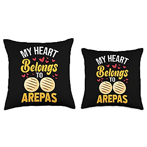 Funny Arepa Gifts Men Women Colombia Venezuela Quote Funny Colombian Venezuelan Food Arepa Throw Pillow, 18x18, Multicolor