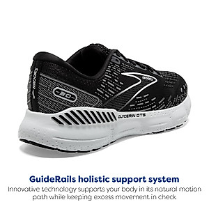 Brooks Men's Glycerin GTS 20 Supportive Running Shoe - Black/White/Alloy - 11 Medium