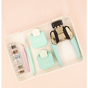 Craftelier - Set of 3 Storage and Organisation Boxes for Scrapbooking and other Craft Materials | 2 Box Sizes: Large Box 26,5 x 17,8 x 4,2 cm and Small Boxes 14,6 x 9,1 x 3,2 cm - Pastel Pink Colour