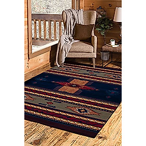 United Weavers of America Manhattan Collection Indoor Rug, 5'3" x 7'6", Navy