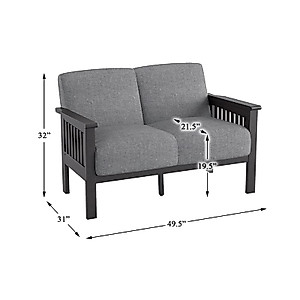 Lexicon Lewiston Fabric Upholstered Loveseat in Gray and Antique Gray