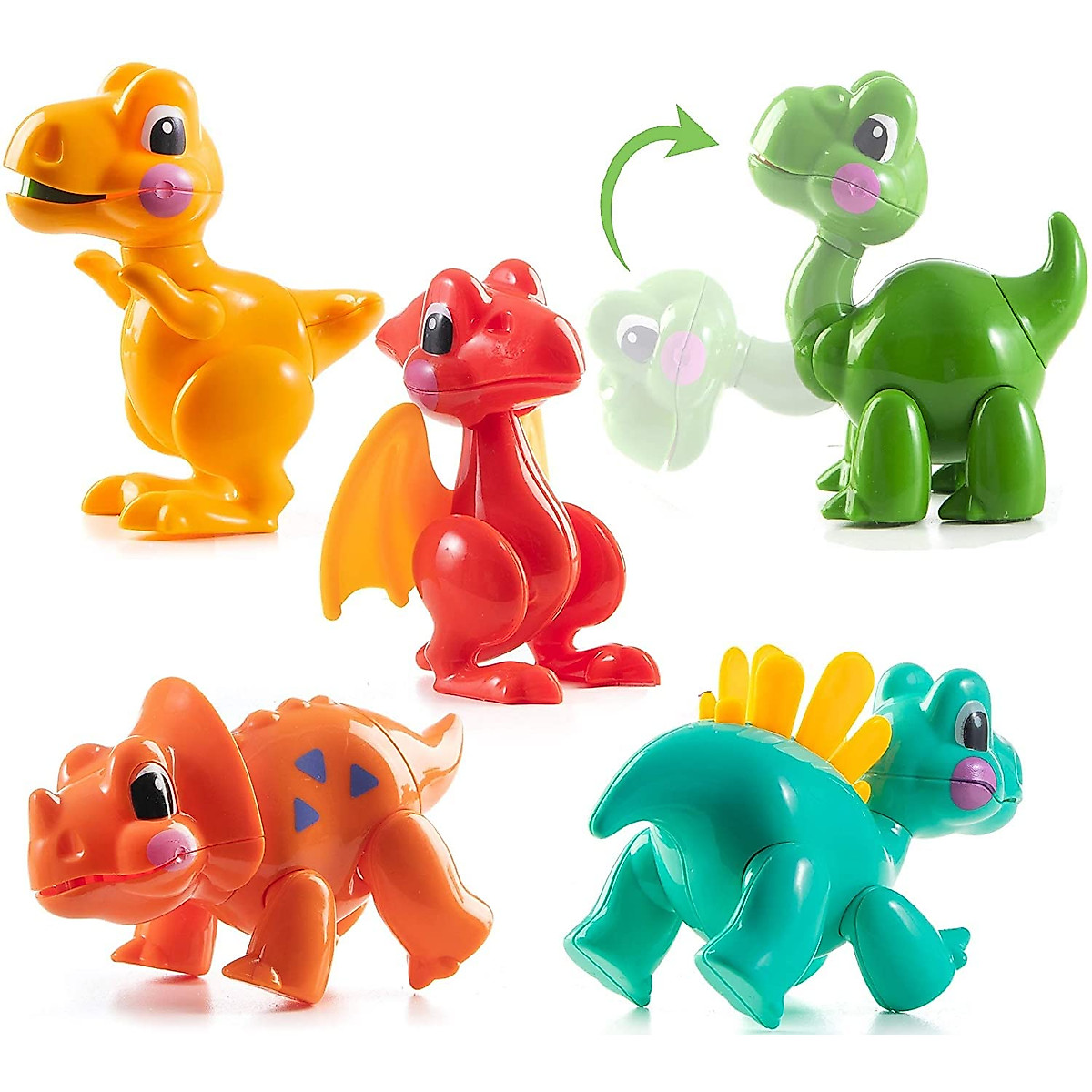 PREXTEX Small Baby Dinosaur Toys for Toddlers 3 Years and Up - Set of Cartoon Dinosaur Figures, Safe ABS Plastic with Round Edges, Perfect for Kids of All Ages, Dino-Themed Parties, and Birthday Gifts