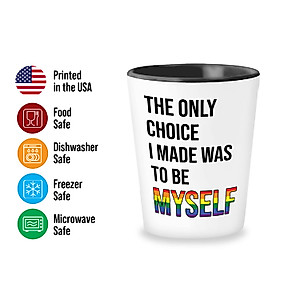 Bubble Hugs LGBTQ Shot Glass 1.5oz - Proud Ally - LGBT LGBTQ Pride Friends Gay Lesbian Human Rights Transgender Gay Pride Proud Ally Rainbow Love Equality