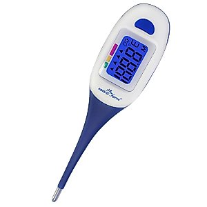 Digital Medical Baby Fever Oral Thermometer, Rectal or Axillary Underarm Body Temperature Measurement with Backlit LCD Display, Waterproof Flexible tip,Test Completion & Fever Alarm-EMT-026