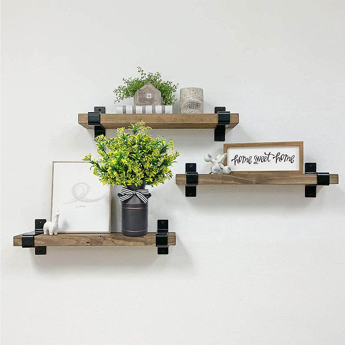 BSNOW Artificial Plants Greenery 8 Bundles Outdoor Fake Grasses for Decoration UV Resistant No Fade Faux Plastic Plants Garden Porch Window Box Décor (C Yellow)