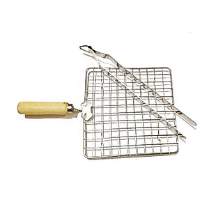 SHREESHANAIK Roasting Net With Tong Stainless Steel Wire Roaster Roaster net with Chimta,Roti Jari, Roti Grill, Papd Grill, Chapati Grill