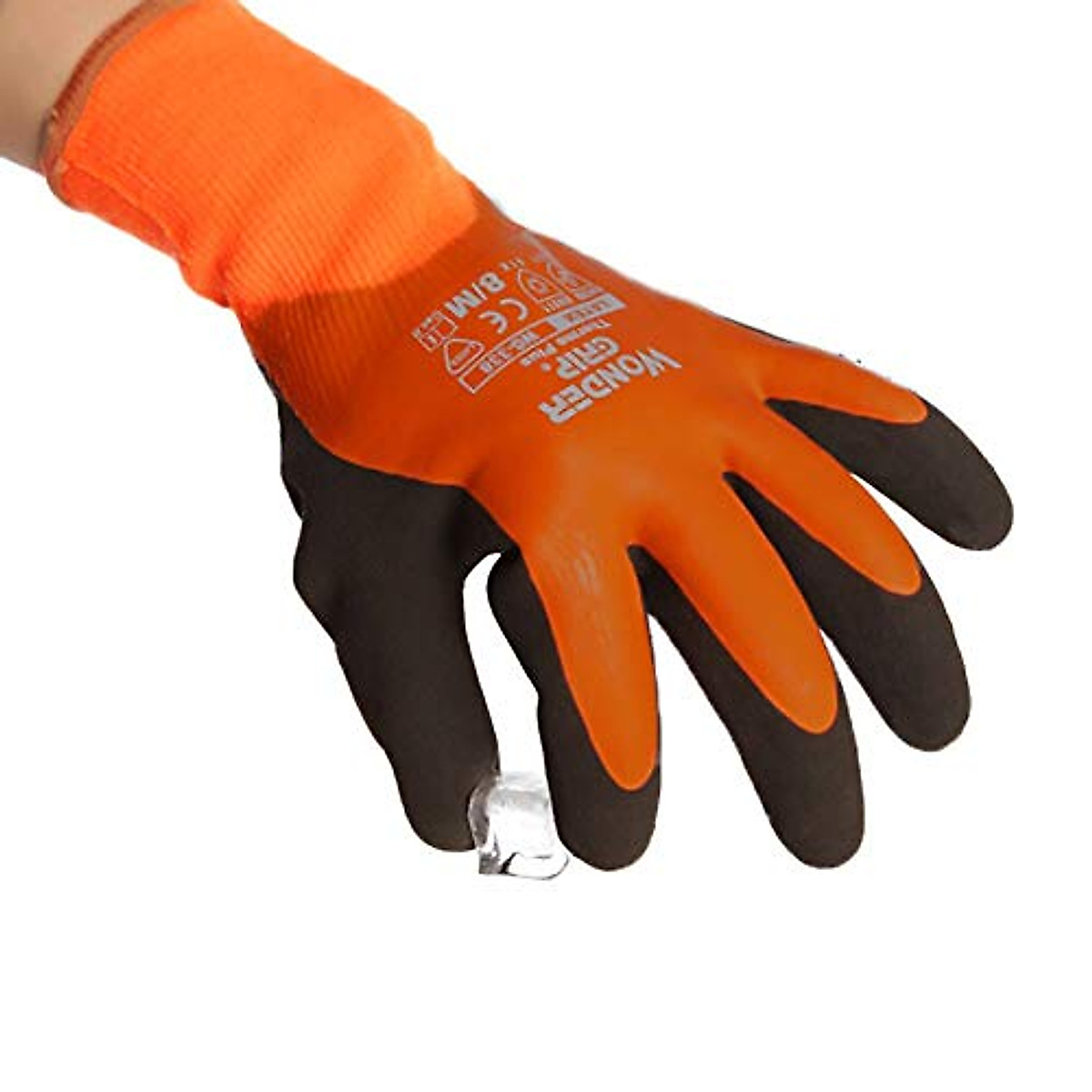 Wonder Grip Gloves WG-338 THERMO Plus Latex Waterproof Warm Thermal Lined Cold Winter Work Gloves (L)