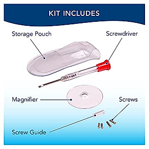 Apex Glasses Repair Kit - Eyeglass Repair Kit with Small Screwdriver ,Eyeglass Screws, Magnifying Glass, Screw Guide, & Storage Pouch - Universal Eyeglass Repair Kit for Reading Glasses, & Sunglasses