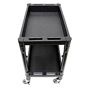 BISupply Plastic Utility Rolling Cart with Shelves Rolling Tool Cart on Wheels, Utility Service Cart Plastic Push Cart