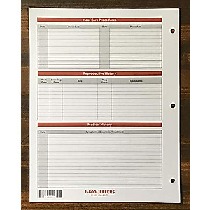 JeffersEquine Horse Health Records Horse Health Chart - 3 Pack