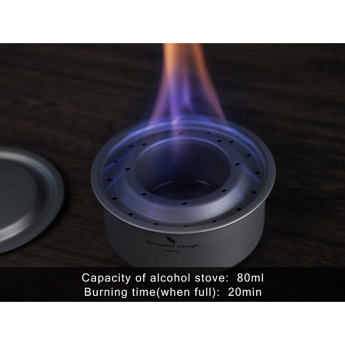 Boundless Voyage Titanium Alcohol Stove Spirit Burner with Fire Cover Outdoor Wood Stove with Stands Brackets Camping Multi-Fuels Ultralight Backpacking Stove (Stove Only)