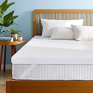 Subrtex Mattress Topper, Gel-Infused Memory Foam Mattress Topper, High Density Cooling Bed Topper Pad with Breathable Removable Fitted Cover CertiPUR-US Certified for Sofa Bed (3 Inch, Twin)