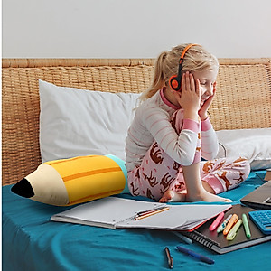 CroBlissful Cute Pencil Pillow Kids Classroom Plush Pillow Large Throw Pillow Back School Cushion Creative Cute Pencil Plush for Reading Room Decoration Birthday Party Teacher Gift