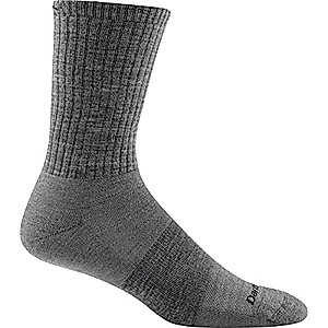 Darn Tough 1680 Men's Merino Wool Standard Issue Crew Height Light Socks, Medium Gray, Medium (8-9.5)