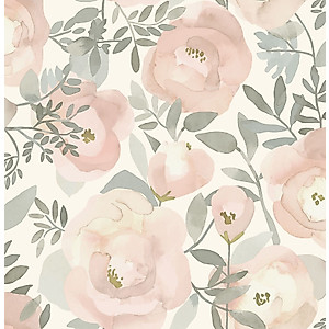 NuWallpaper Rose Peachy Keen Peel & Stick Wallpaper