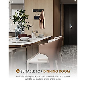 2 Pack，Waterproof Black Towel Hooks，Foldable Towel Hooks for Bathrooms，Modern Coat Hooks，Black Robe Hooks，Bathroom Modern Hooks，Free Perforated，Bathroom Towel Hooks，Towel Door Hooks，Also for Kitchen.