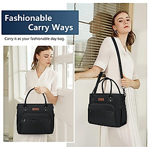 MIYCOO Lunch Bag Lunch Box Women with 2 Ice Packs - Leakproof Insulated Lunch Cooler Bag for Men Women - Large Lunch Tote Bags Adults, Black