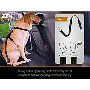 iBuddy XXL Dog Seat Cover for Trucks with Mesh Window Waterproof Dog Truck Hammock Durable Back Seat Cover for Full Size Pickup Trucks Machine Washable X-Large Truck Pet Seat Cover for Dodge Ram 1500