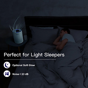 2 Pack Air Purifiers for Bedroom with HEPA Filters, Air Purifier for Home Large Room Covers Pet Hair Dander Smell Pollen Wildfire Smoke, Remove 99.99% Particles Down to 0.1 microns. (AP070A)